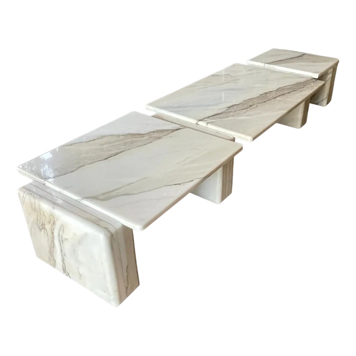 Italian Carrara Marble Modular Coffee Tables by Mario Bellini, 1970s ...