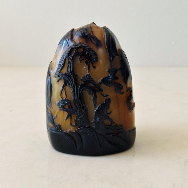 Antique Hand-Carved Chinese Objet Depicting Traditional Figure and ...