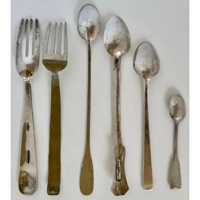 Collection of 6 American Indian Stamped Silver Flatware Pieces, 1950s ...
