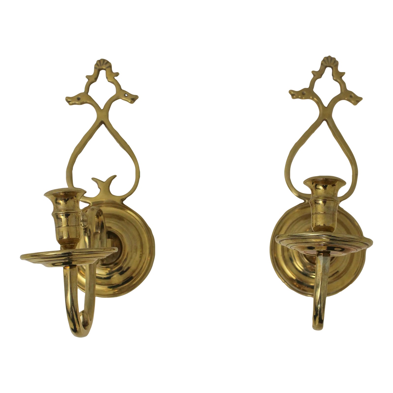 Pair Virginia Metalcrafters Colonial Williamsburg 2 Piece Candelabra ...