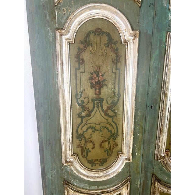 Pair of 19th C. Italian Painted & Silvered Doors | Chairish