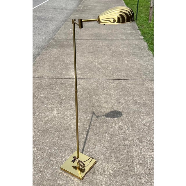 Vintage 1970s Brass Scalloped Shell Floor Lamp | Chairish