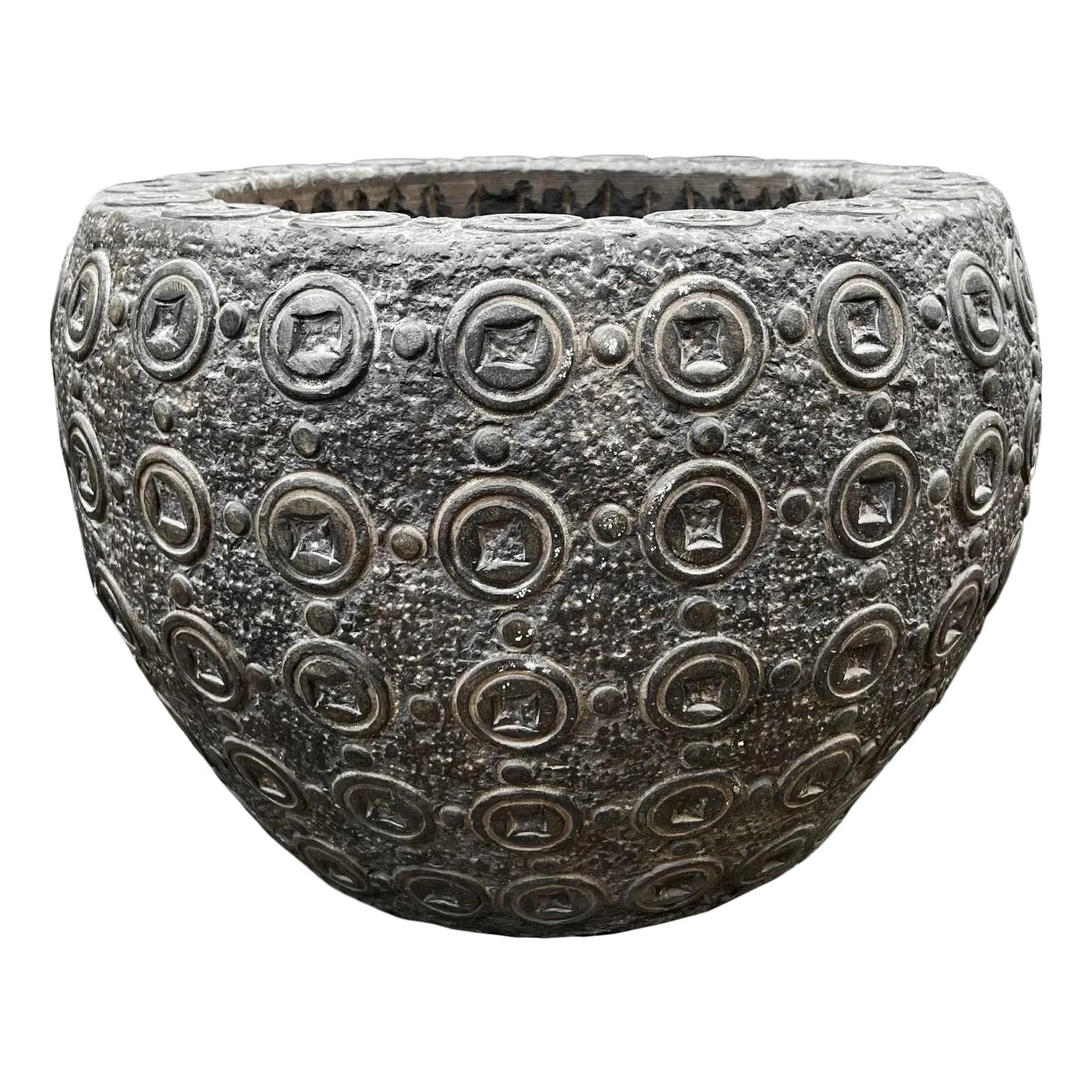 Vintage Mongolian Stone Money Pot / Planter | Chairish