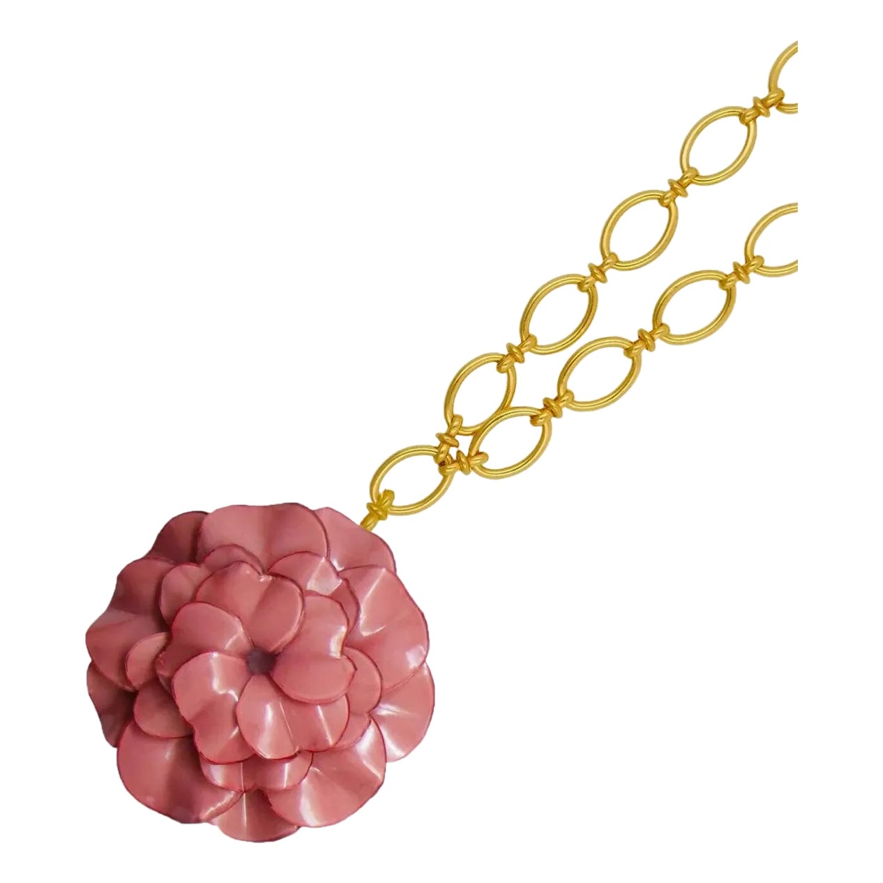 GÉRANIUM, Maxi pendant - large chain, Rose | Chairish