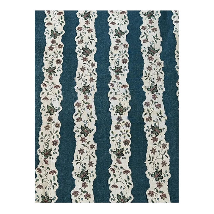 Jasper/Michael Smith Red Oak Stripe Blue Fabric - 2.5 Yards | Chairish