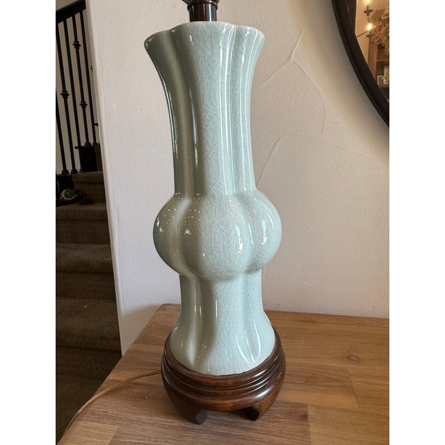 Early 20th Century Frederick Cooper Vintage Celadon Ceramic Table Lamp ...