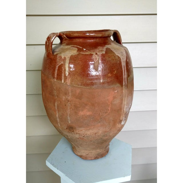 20th Century Antique Mediterranean Olive Oil Clay Pottery Jar | Chairish