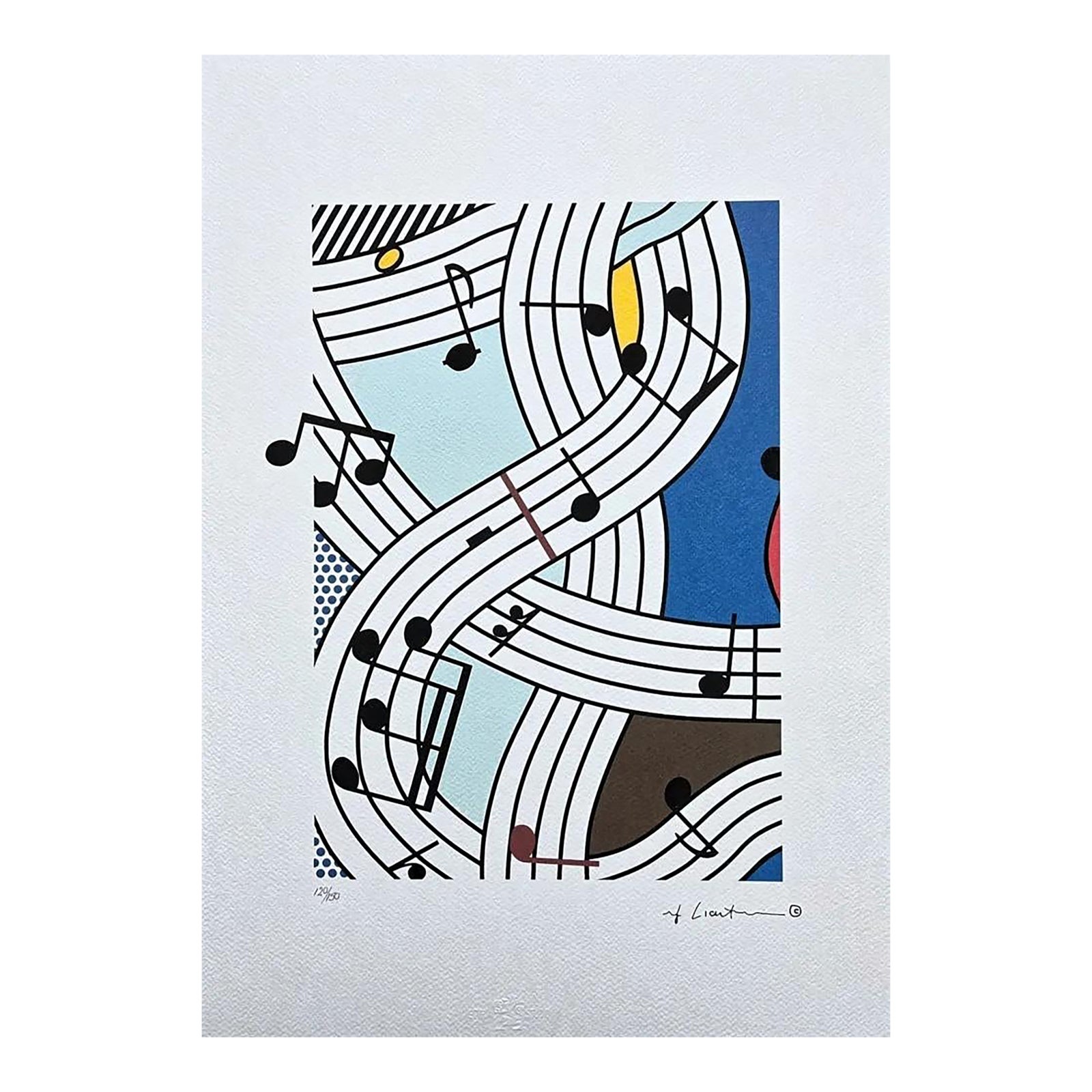 After Roy Lichtenstein, "Composition", 1990s, Silk-Screen | Chairish