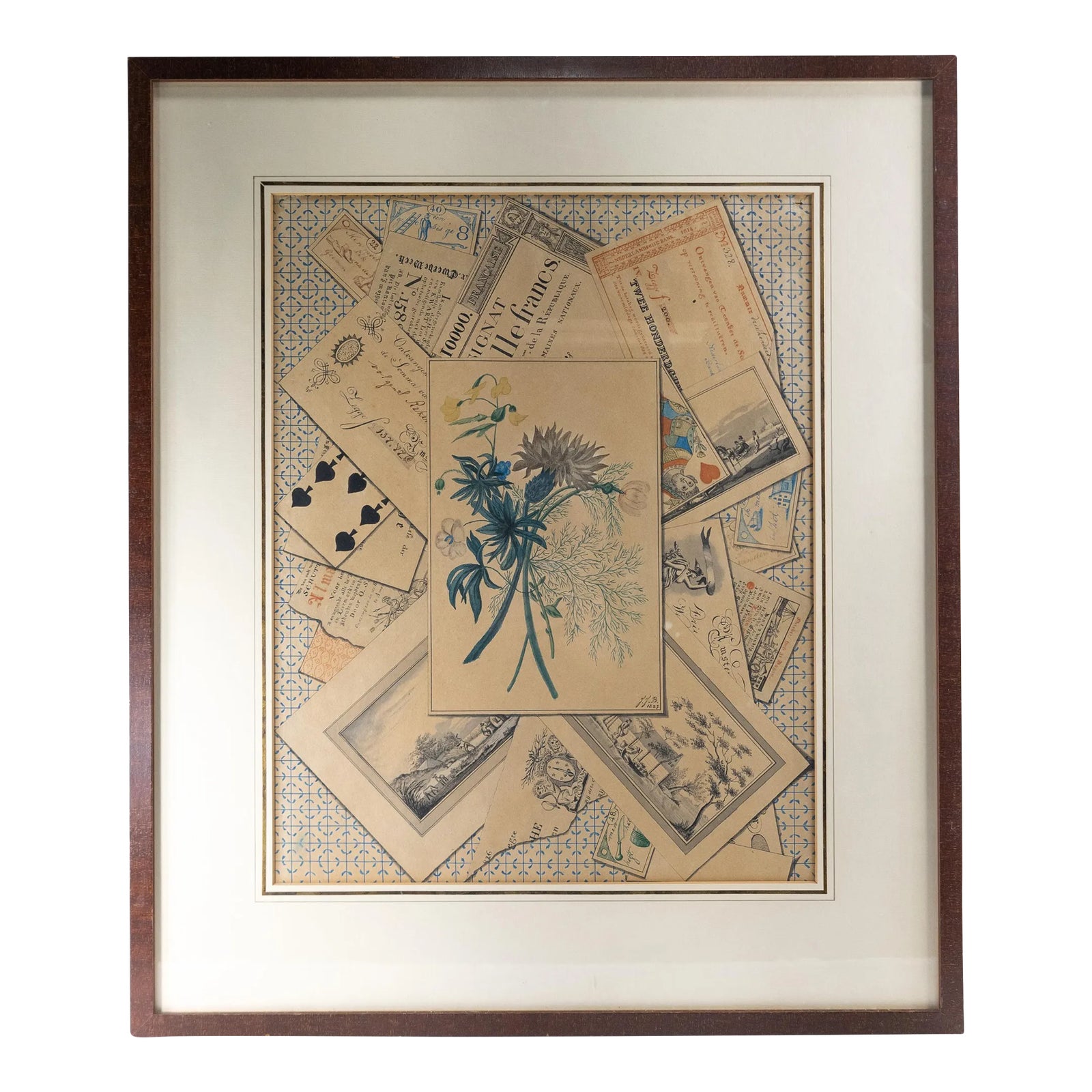 Early 19th Century Dutch Tromp l'Oeil Watercolor Painting, Signed ...