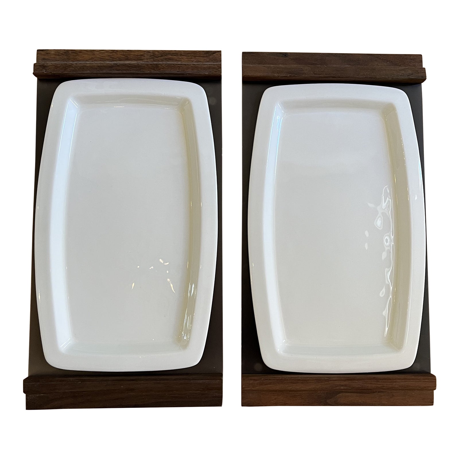 Mid Century Appetizer Trays - Set of 2 | Chairish