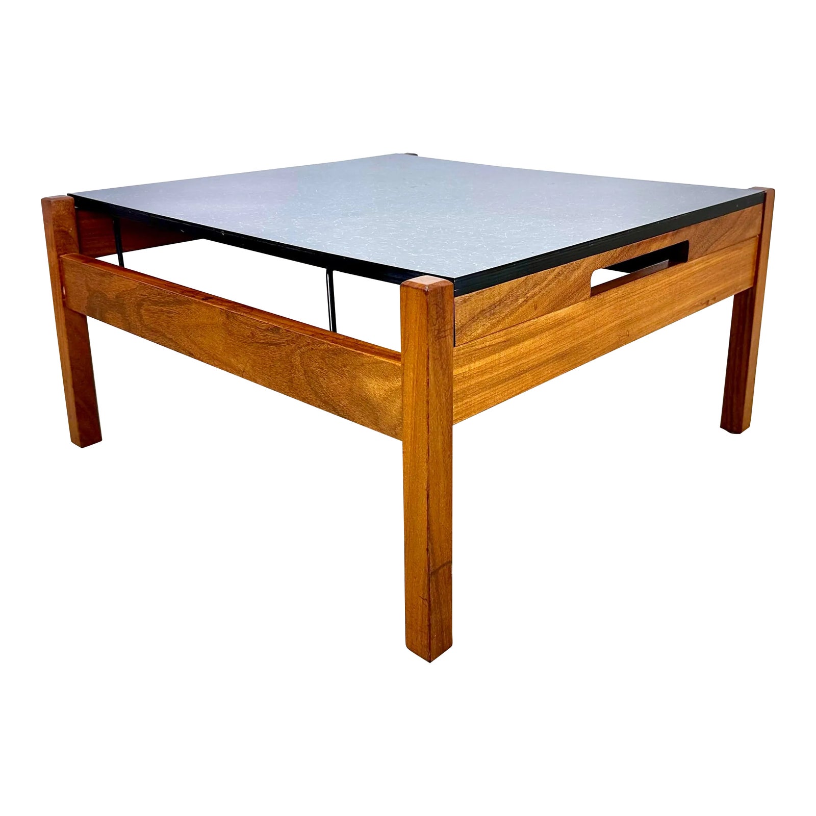 Mid Century Modern Teak and Black Laminate Low Table/Stool by Guy ...