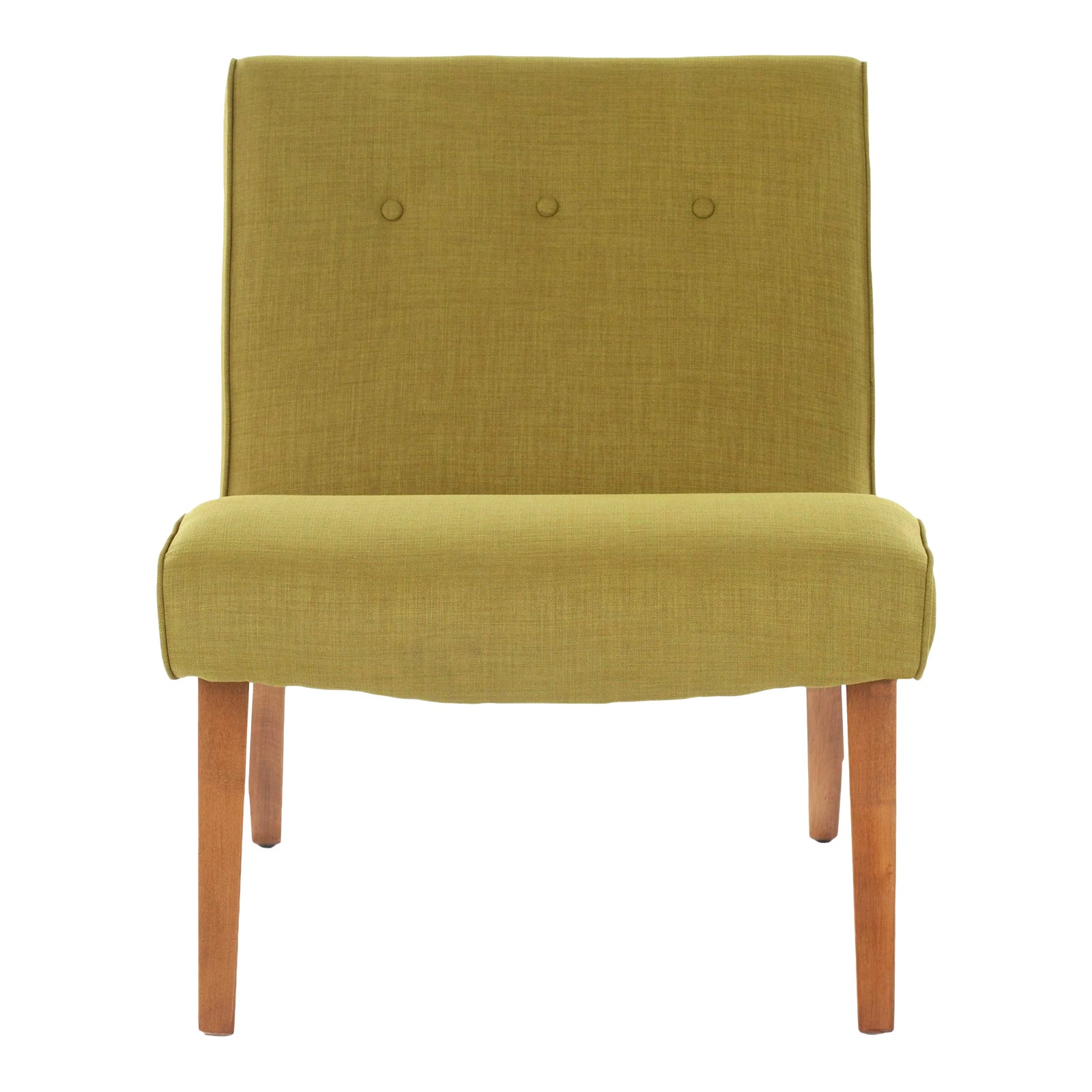 Chair & Buttons in Sweet Pea Green & Natural Oak Finish | Chairish