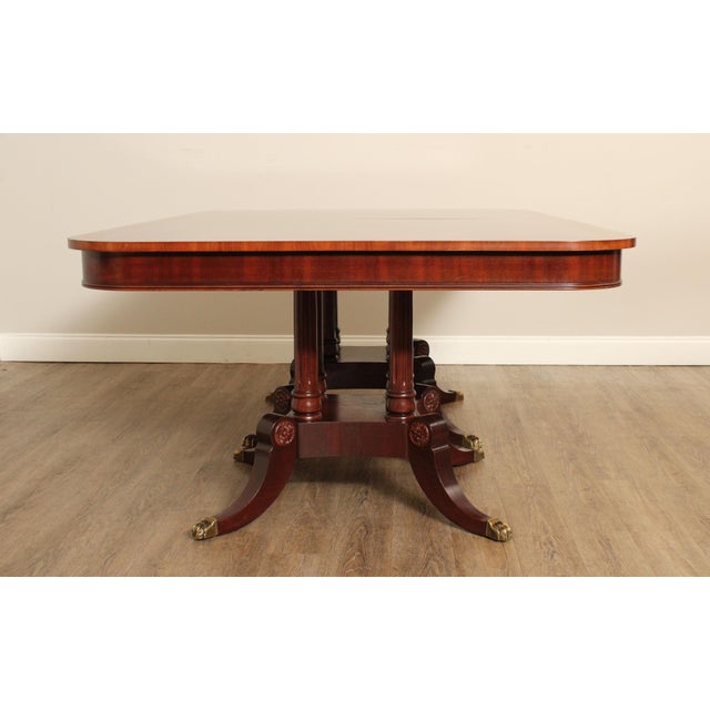 Henredon Regency Style Expandable Double Pedestal Mahogany Dining Table ...
