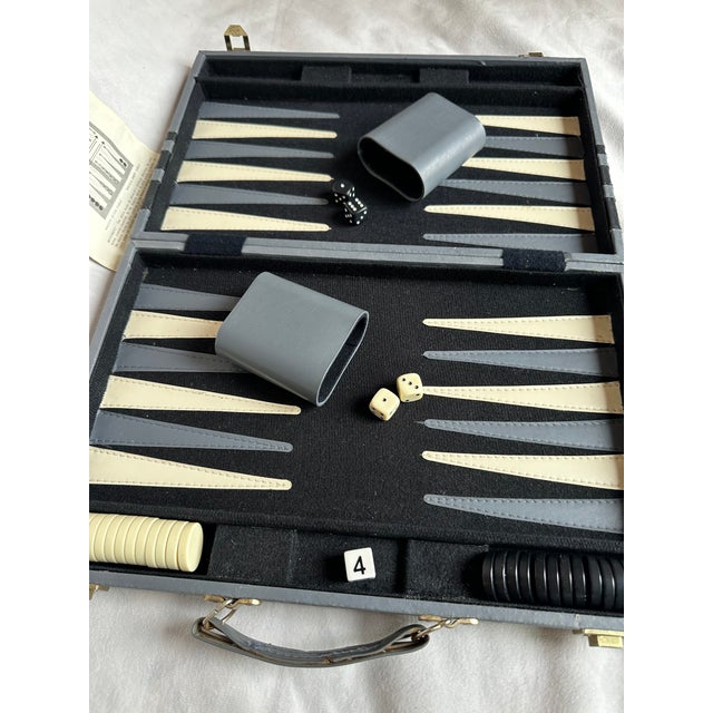 Vintage Cardinal Gray, Black & White Backgammon Game Set | Chairish