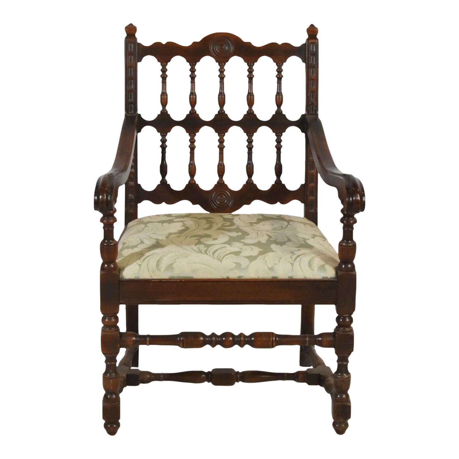 Kittinger Mahogany William and Mary Arm Chair Pilgrim Style Early ...