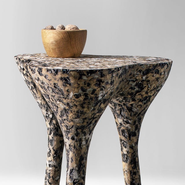 Contemporary Mottled Tripod Side Table, Interior Accent by Donatas ...
