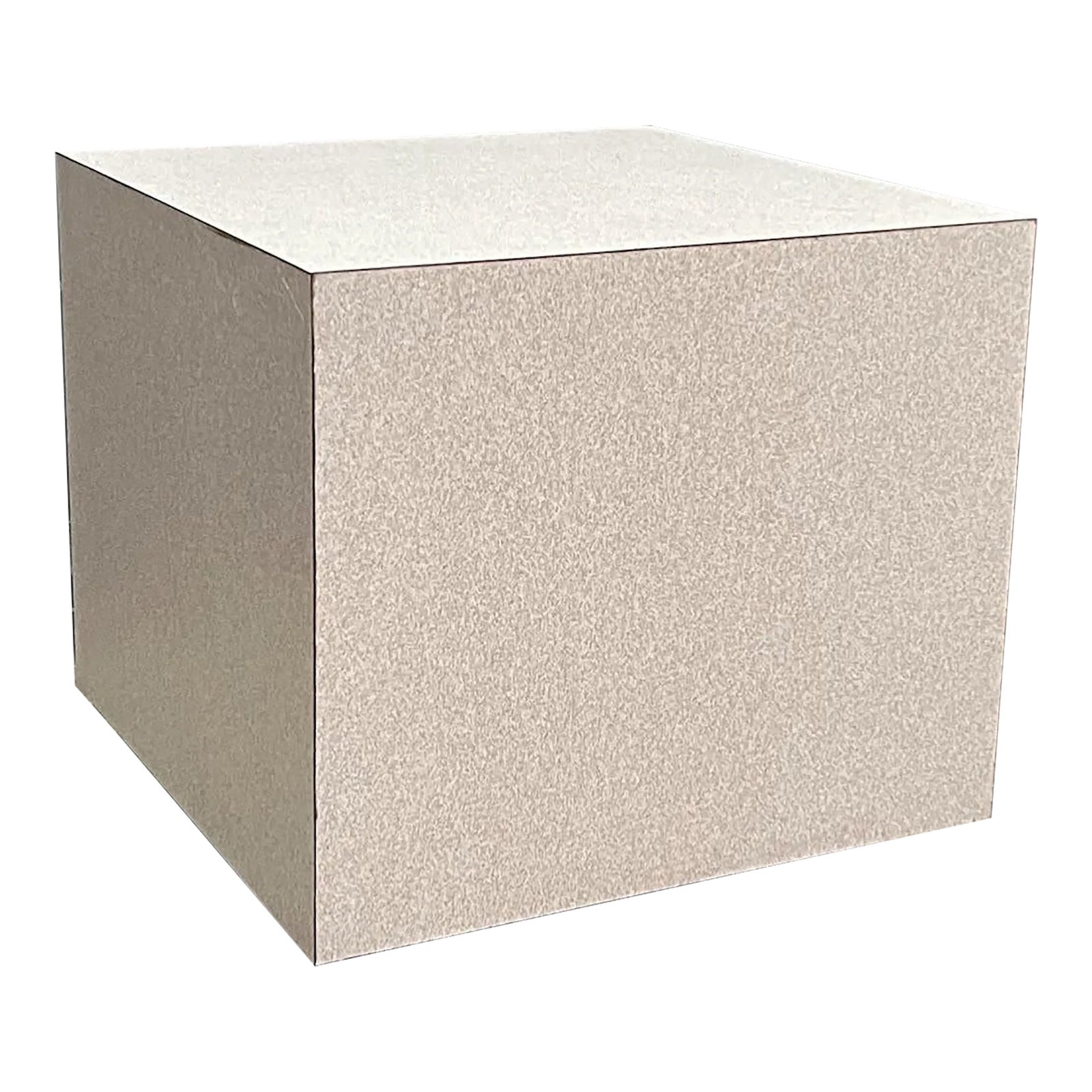 Postmodern 1980s Grey Laminate Floating Cube Table/Pedestal | Chairish
