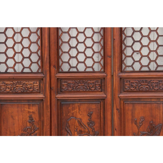 Set of 3 Mid-Century Honeycomb Chinese Panels | Chairish