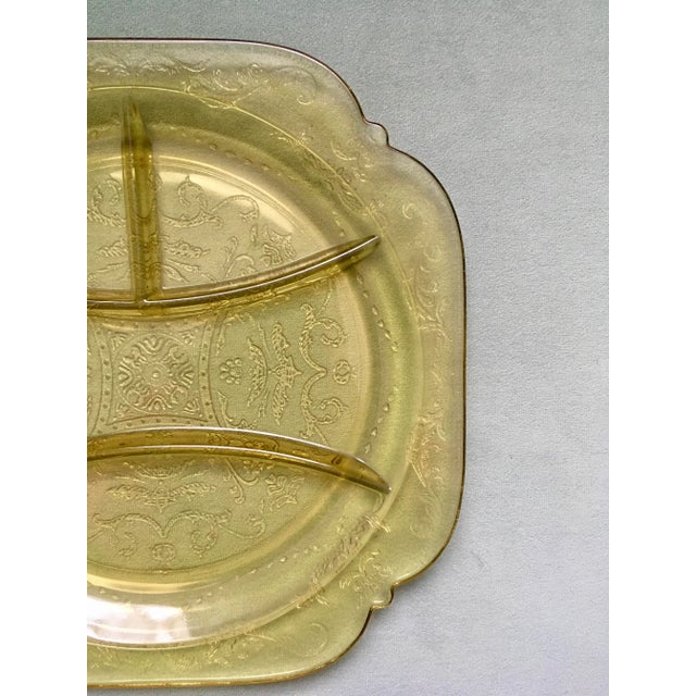 1930’s Federal Glass “Madrid” Divided Glass Plate | Chairish