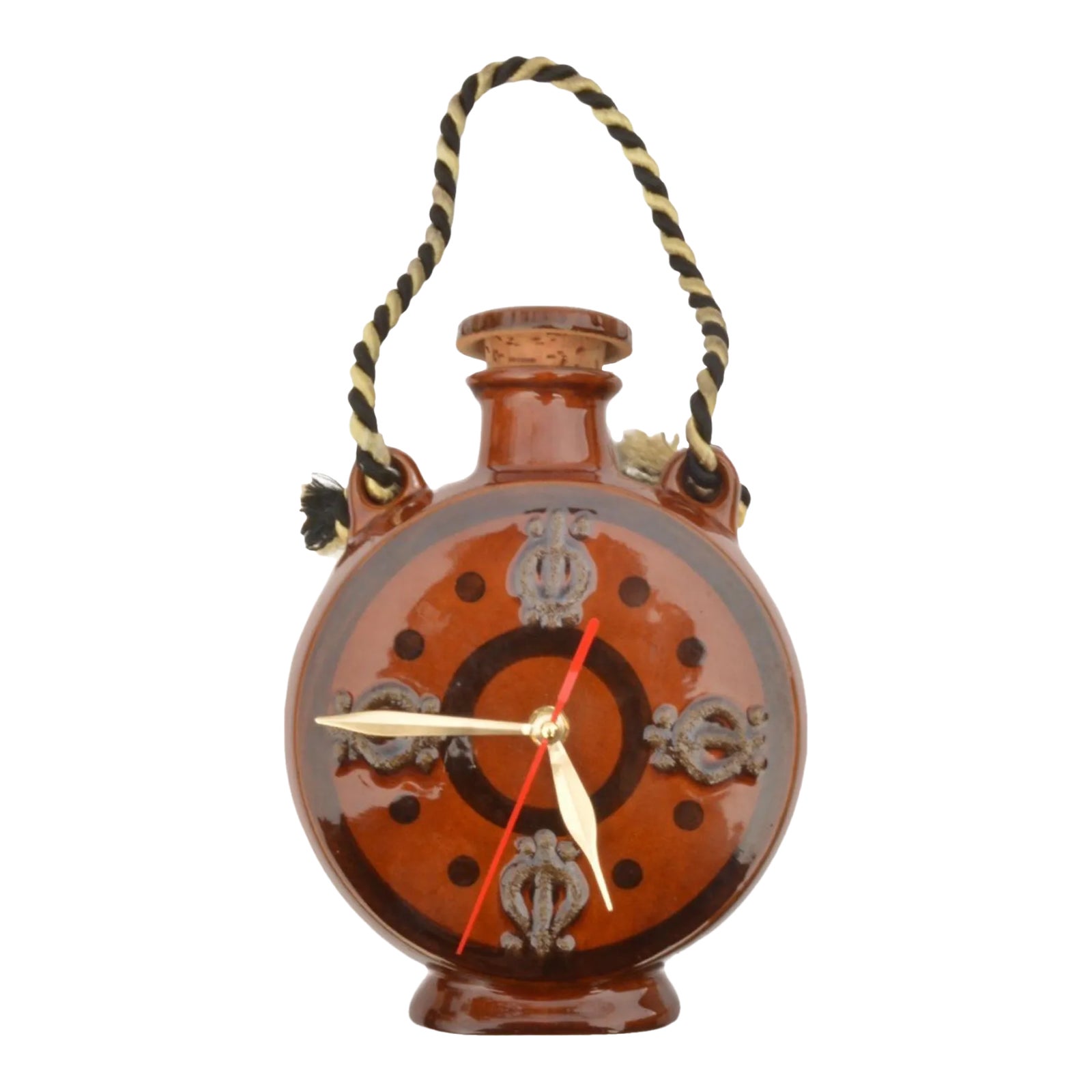 Ceramic Water Bottle Wall Clock, Upg Halle Germany 1970s. | Chairish