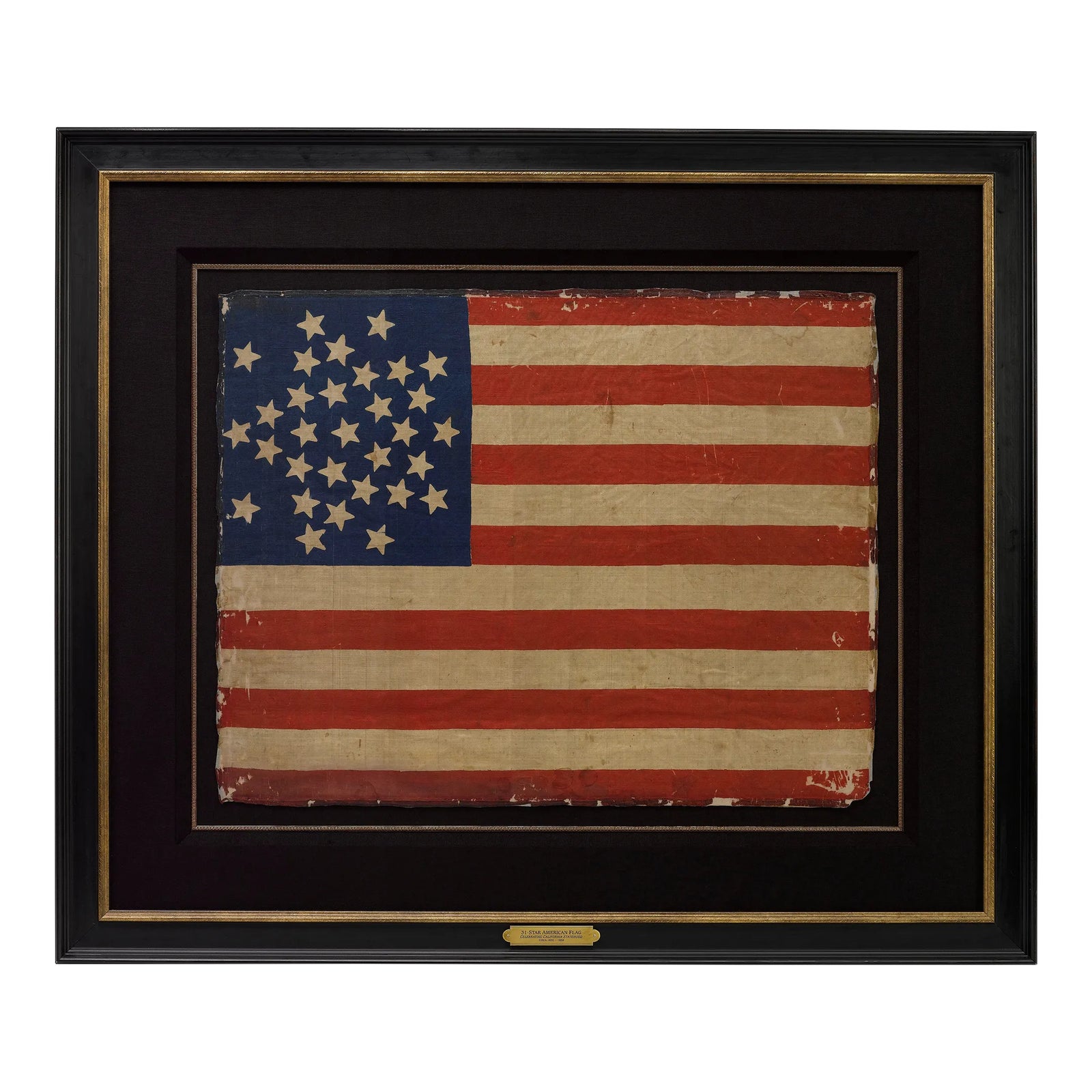 31-Star Printed American Flag, Celebrating California Statehood, Circa ...