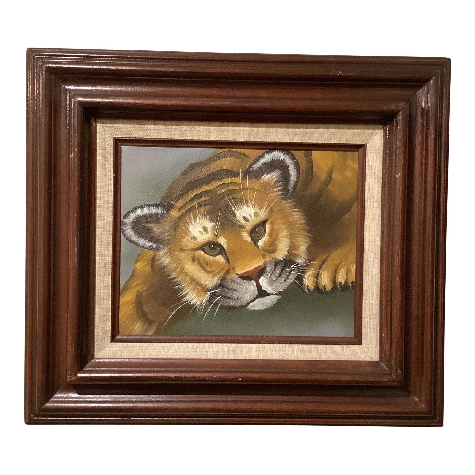 Mid 20th Century Vintage Original Oil Painting on Canvas Portrait ...