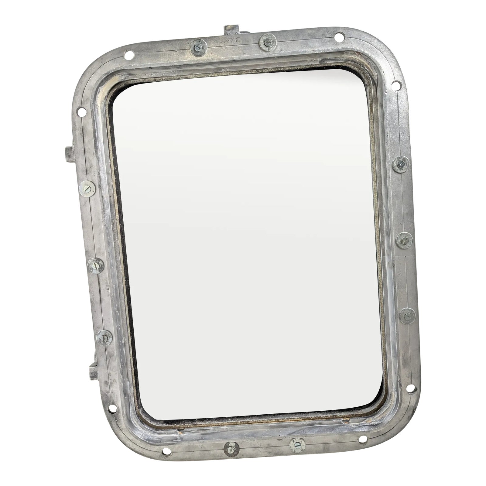 Antique Nautical Rectangular Aluminum Ship's Porthole Mirror | Chairish