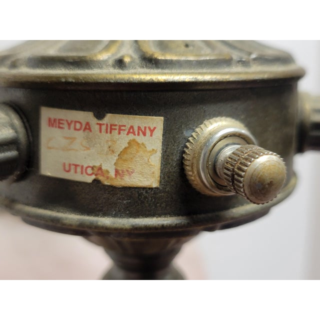 Vintage Meyda Tiffany Art Nouveau Style 3 Sock Table Lamp With 3 Glass ...