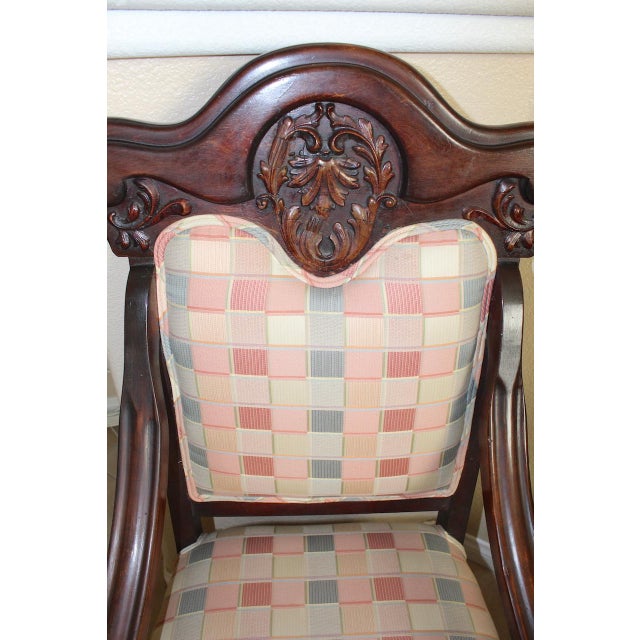 Antique 19th Century Upholstered Throne Chair With Claw Feet & Casters ...