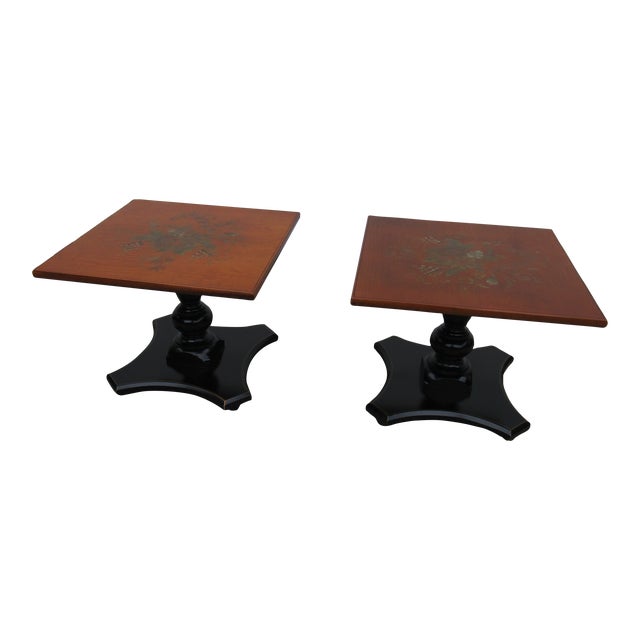 1980s Pair Hitchcock Farmhouse Side End Tables | Chairish