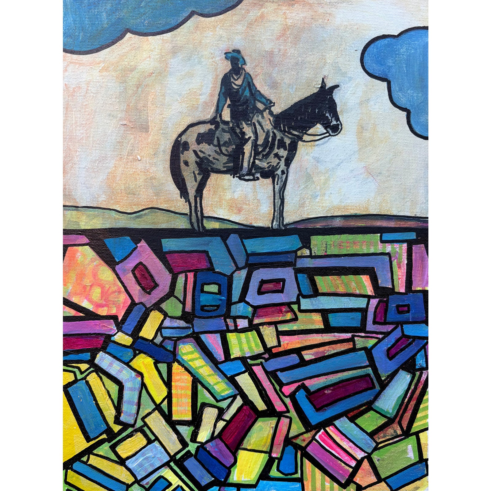 Graffiti Under Cowboy Painting by Joseph Christy | Chairish