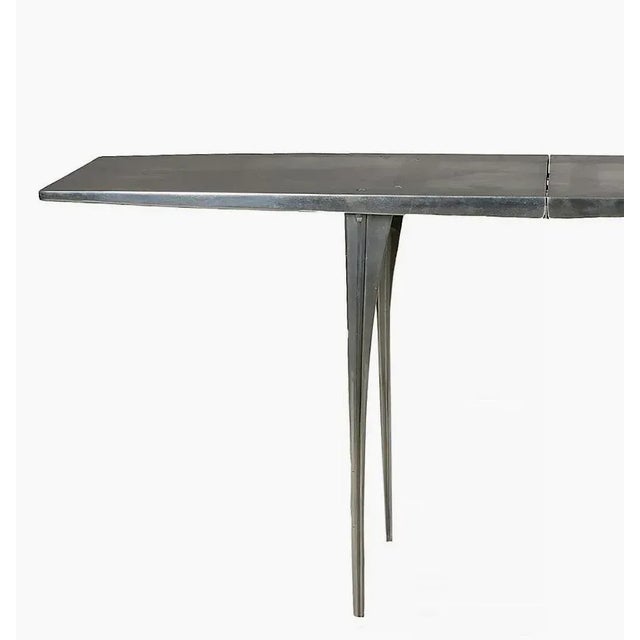 Industrial 1960s Modernist Polished Metal Console Table | Chairish