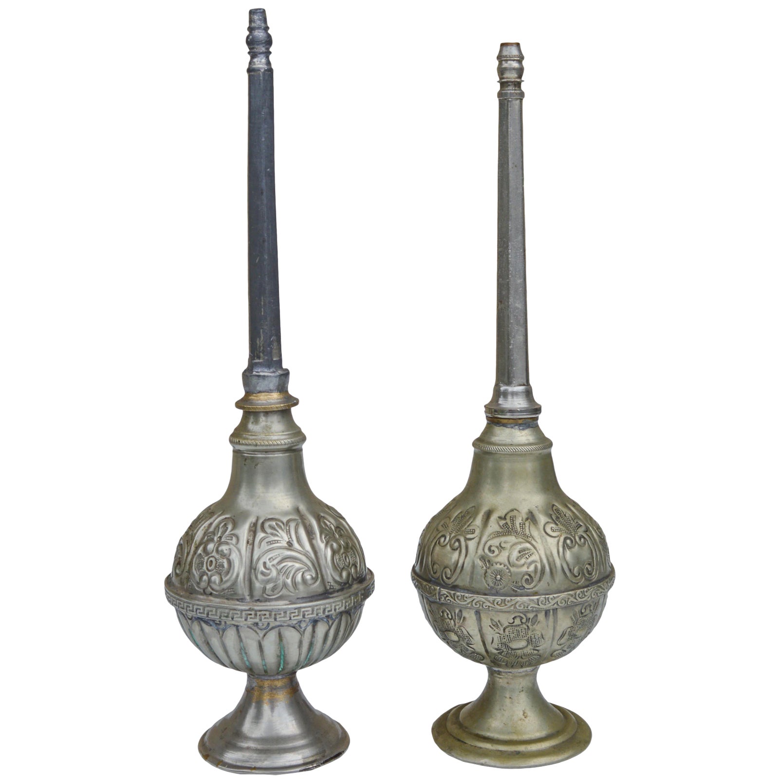 Early 20th Century Moorish Silver-Tone Perfume Bottles- Set of 2 | Chairish