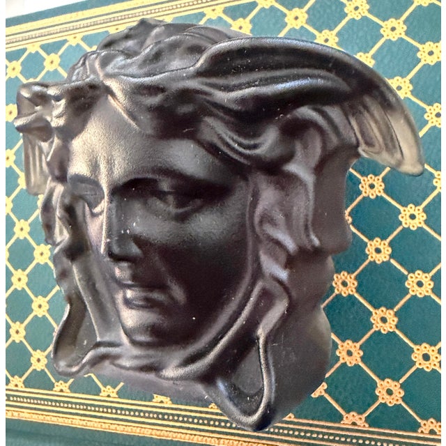 Versace Head of Medusa Black Matte Frosted Crystal Paperweight by ...
