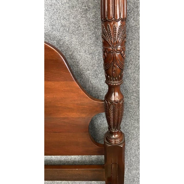 Late 20th Century King Size Wheat Carved Poster Bed Frame | Chairish