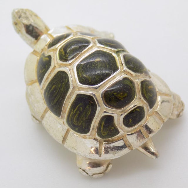 Vintage Italian Handmade Sterling Silver 925 Enameled Turtle Figurine ...