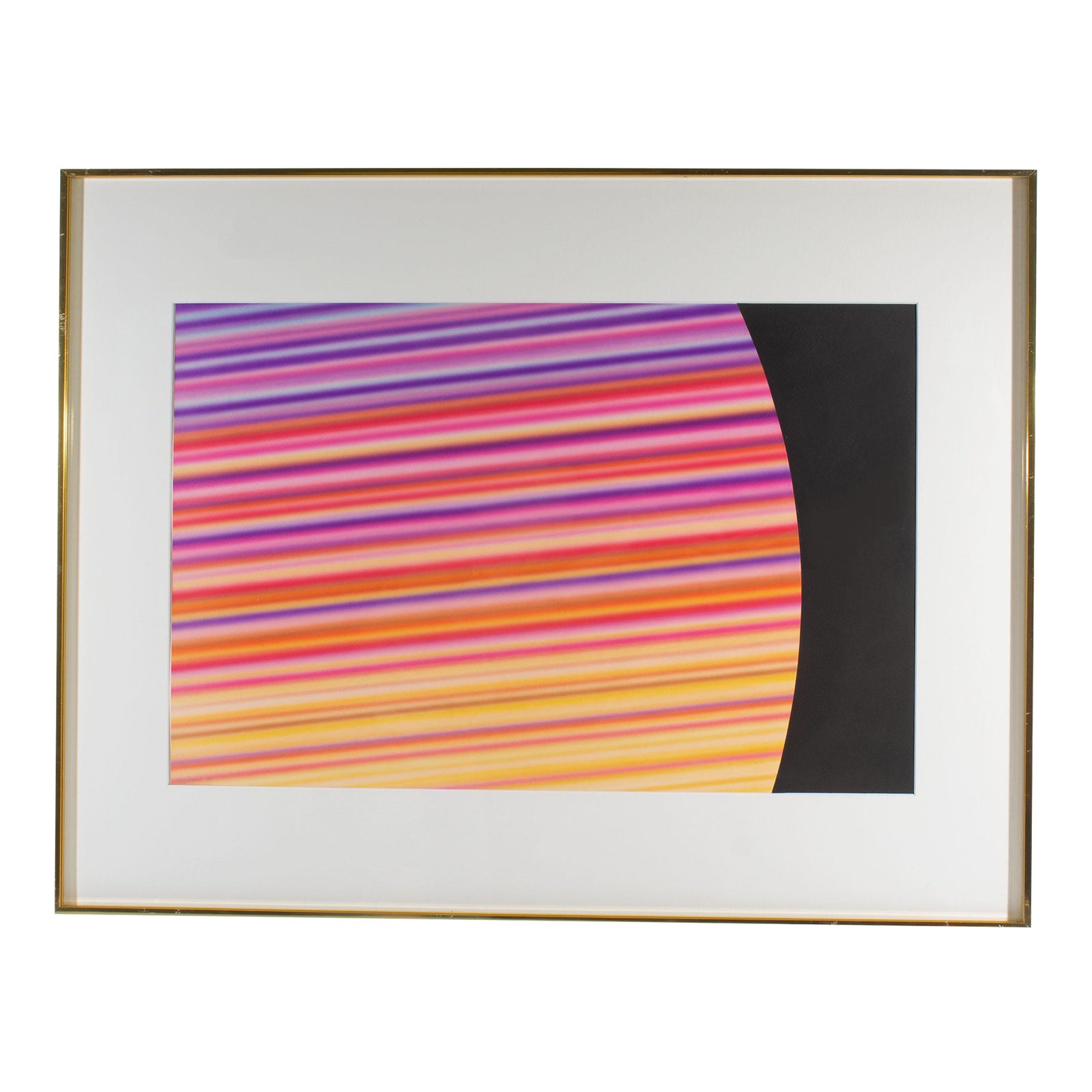 1981 “Odyssey” Acrylic on Paper Abstract Airbrush Painting Signed by ...