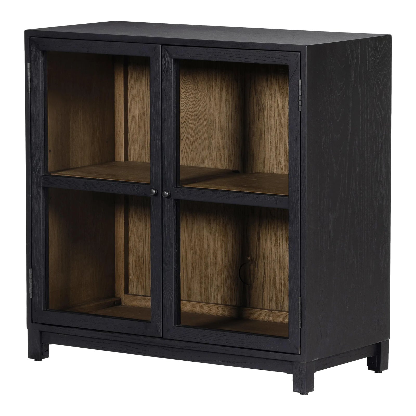 Four Hands Millie Small Cabinet, Drifted Matte Black | Chairish