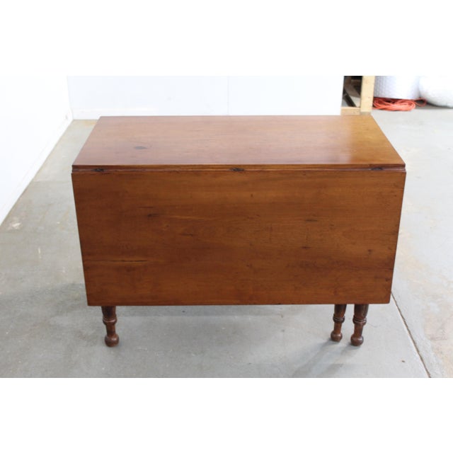 Antique Rustic Walnut Drop Leaf Table | Chairish