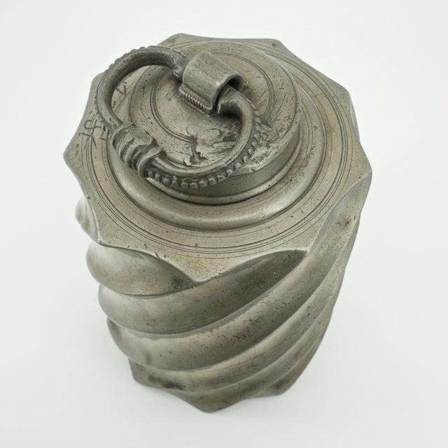 Baroque Alpine Extra Large Pewter Wine Can Flask Metalwork Decanter ...