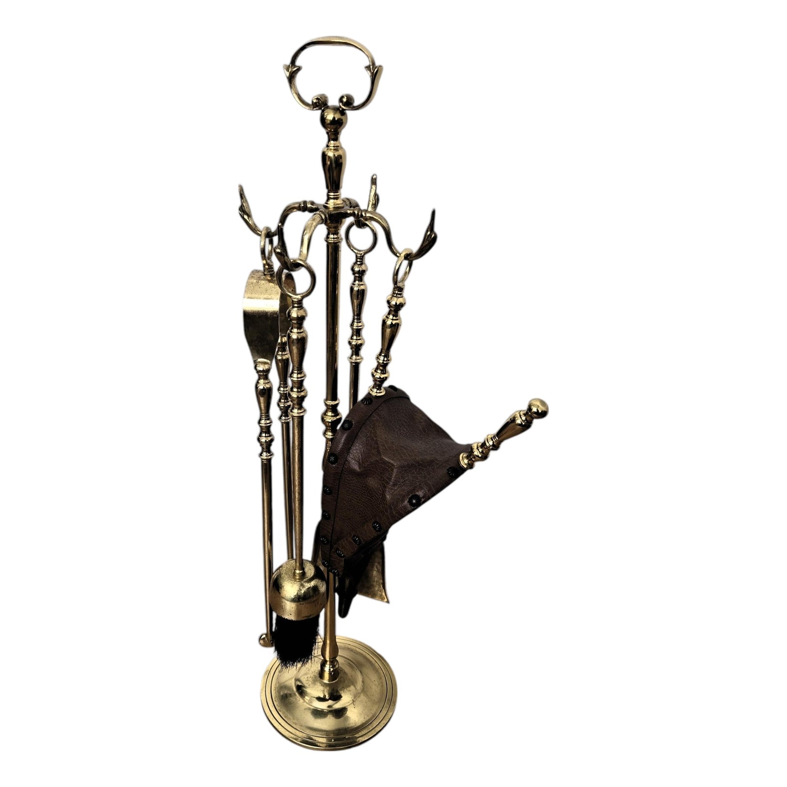Vintage Italian Brass Fireplace Fire Tool Set with Stand, 1980s, Set of ...