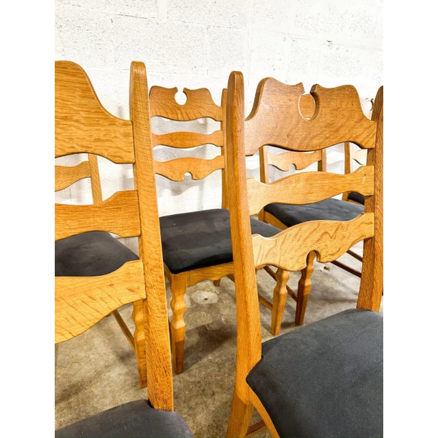Henning Kjaernulf Oak Razorbacks Danish Dining Chairs Primitive ...