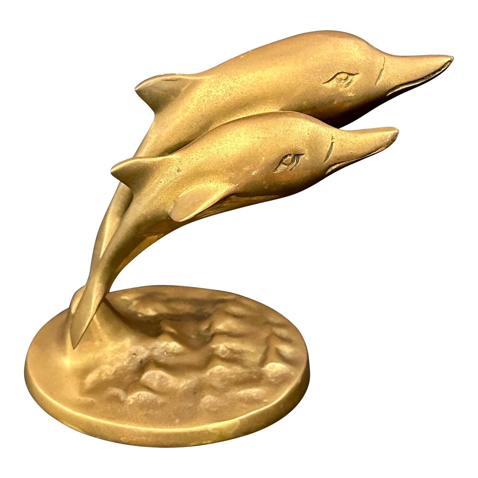Vintage Brass Dolphin Sculpture | Chairish