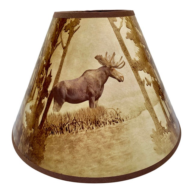 Vintage Americana Wildlife Moose Lampshade | Chairish