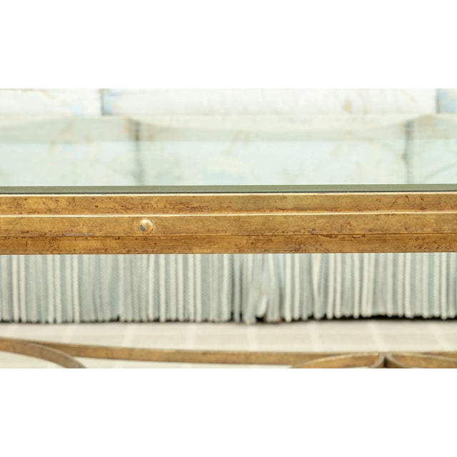 Rectangular Gold Plated Bevel Glass Cocktail Table | Chairish