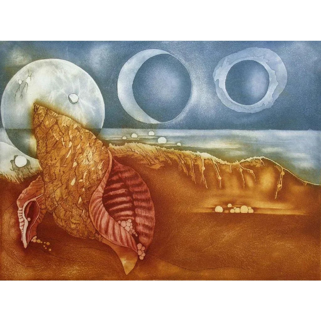 Janet Stevenson Whiteside "Children's Moon" Vintage Hand Signed ...