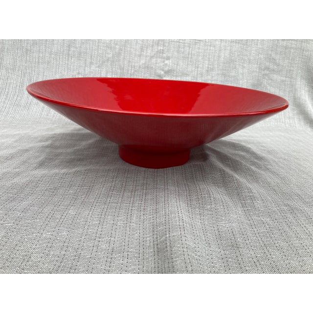 Vintage Red Haeger Footed Bowl | Chairish