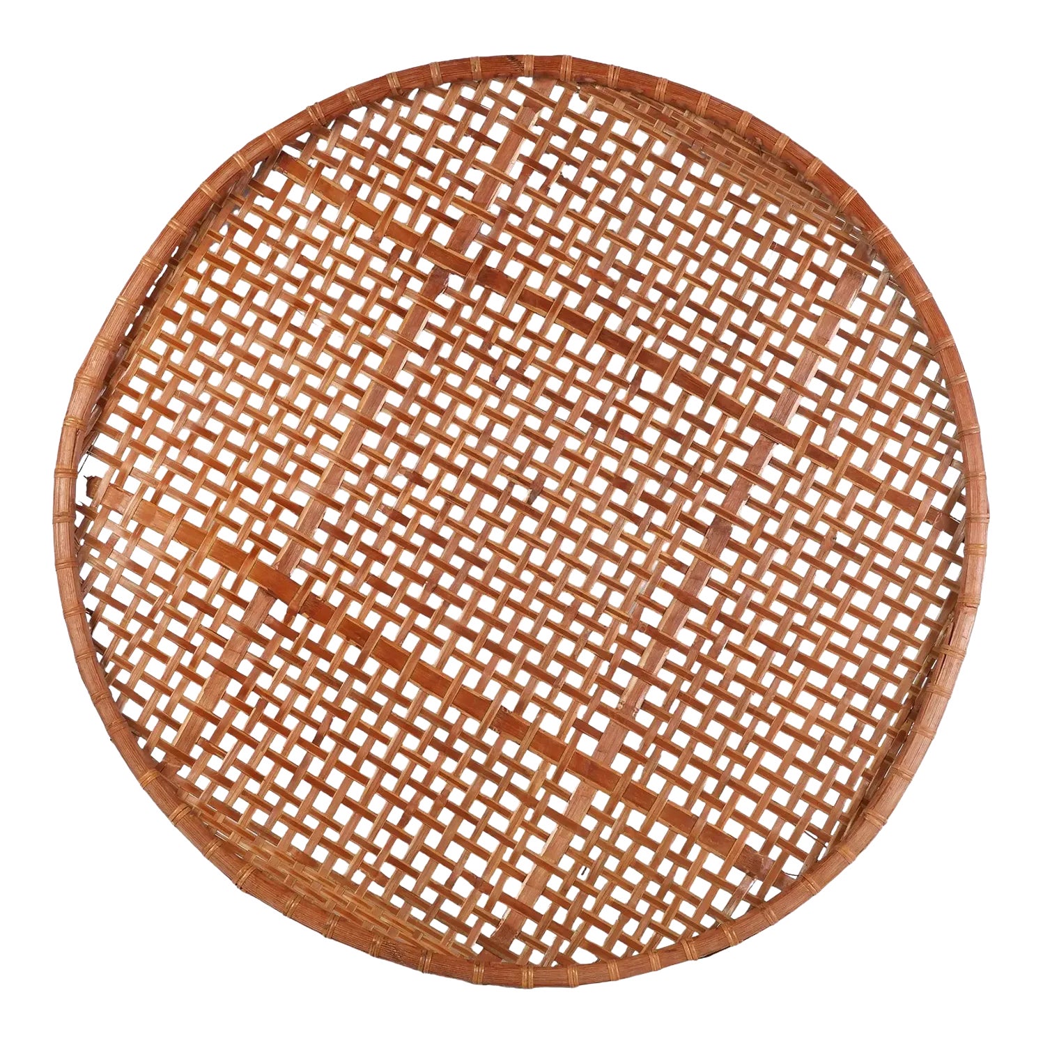 Mid 20th Century Large Vintage Asian Bamboo Herb Drying Basket | Chairish