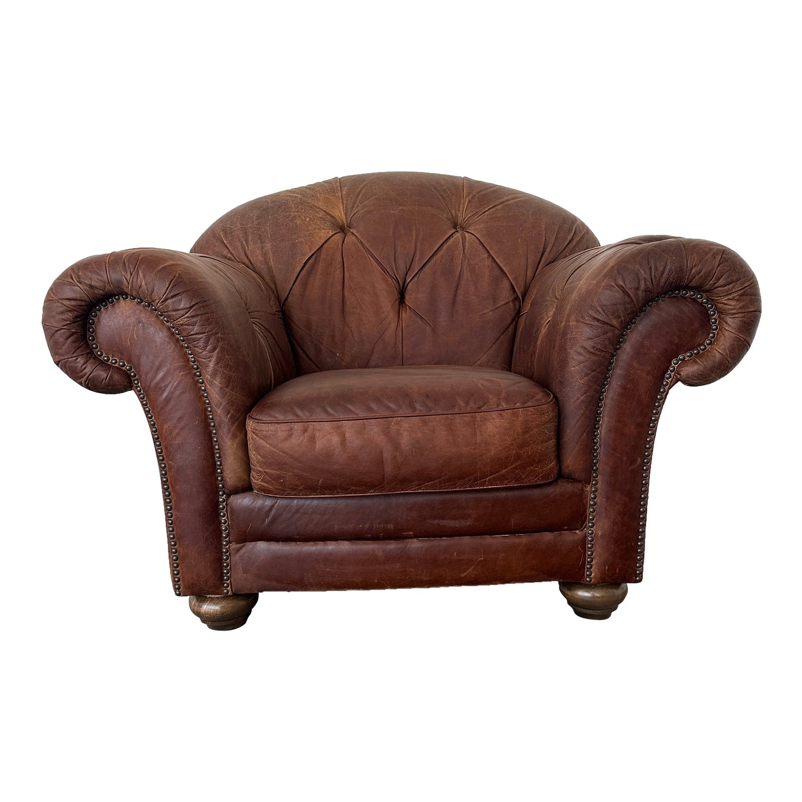 Carol Hicks Bolton Leather Chair | Chairish