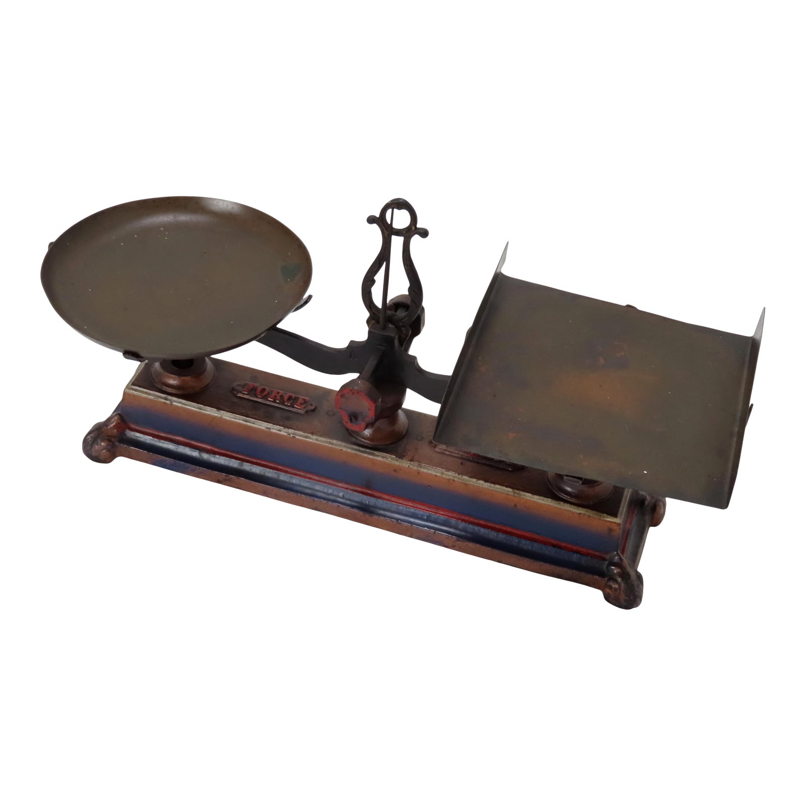 Antique French Cast Iron & Brass Kitchen Balance Scale With Great ...